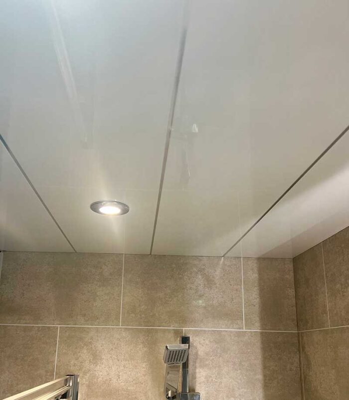 White With Chrome Cladding Panels - Bathroom Cladding Store
